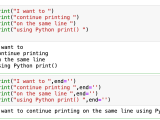 Python Print Function Without A Newline Using The End Parameter